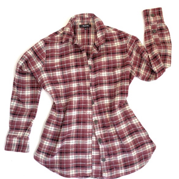 Tops | Madewell Raspberry Plaid Shacket | Poshmark